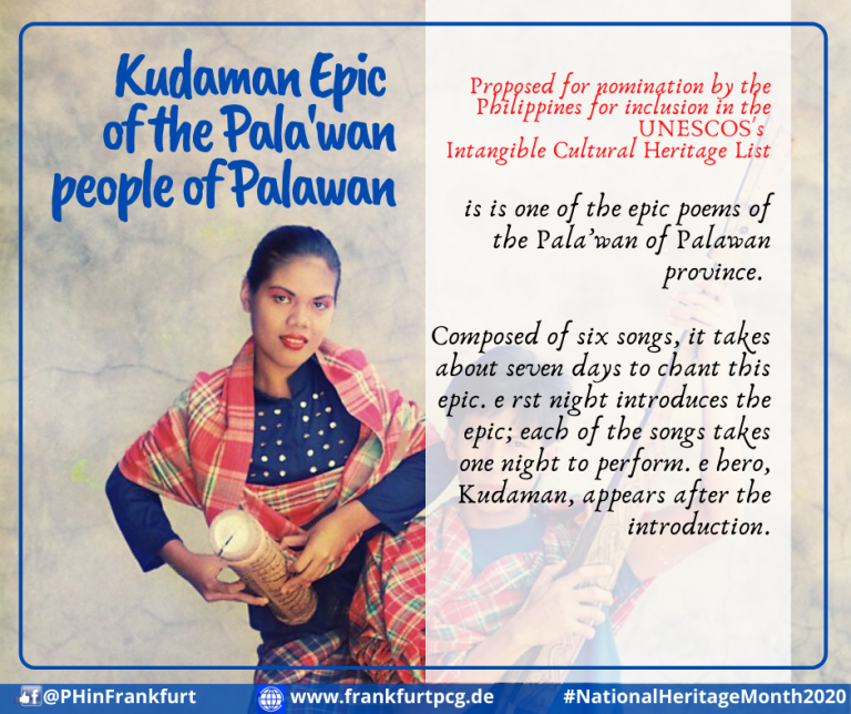 National Heritage Month 2020 – Kudaman Epic of the Pala’wan
