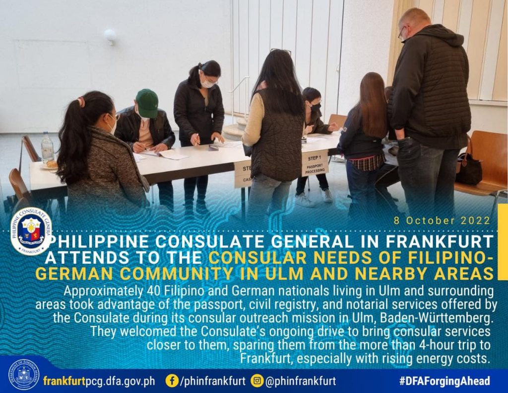 Philippine Consulate General in Frankfurt Attends to the Consular Needs ...